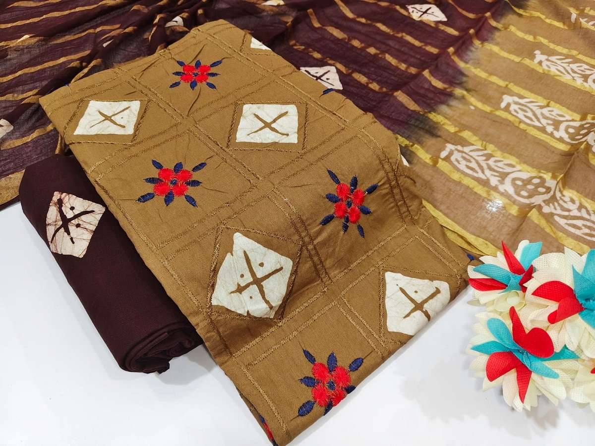 NEMI WAX BATIK WITH EMB WORK EDITION VOL 1 COTTON WITH WAX BATIK PRINT ...