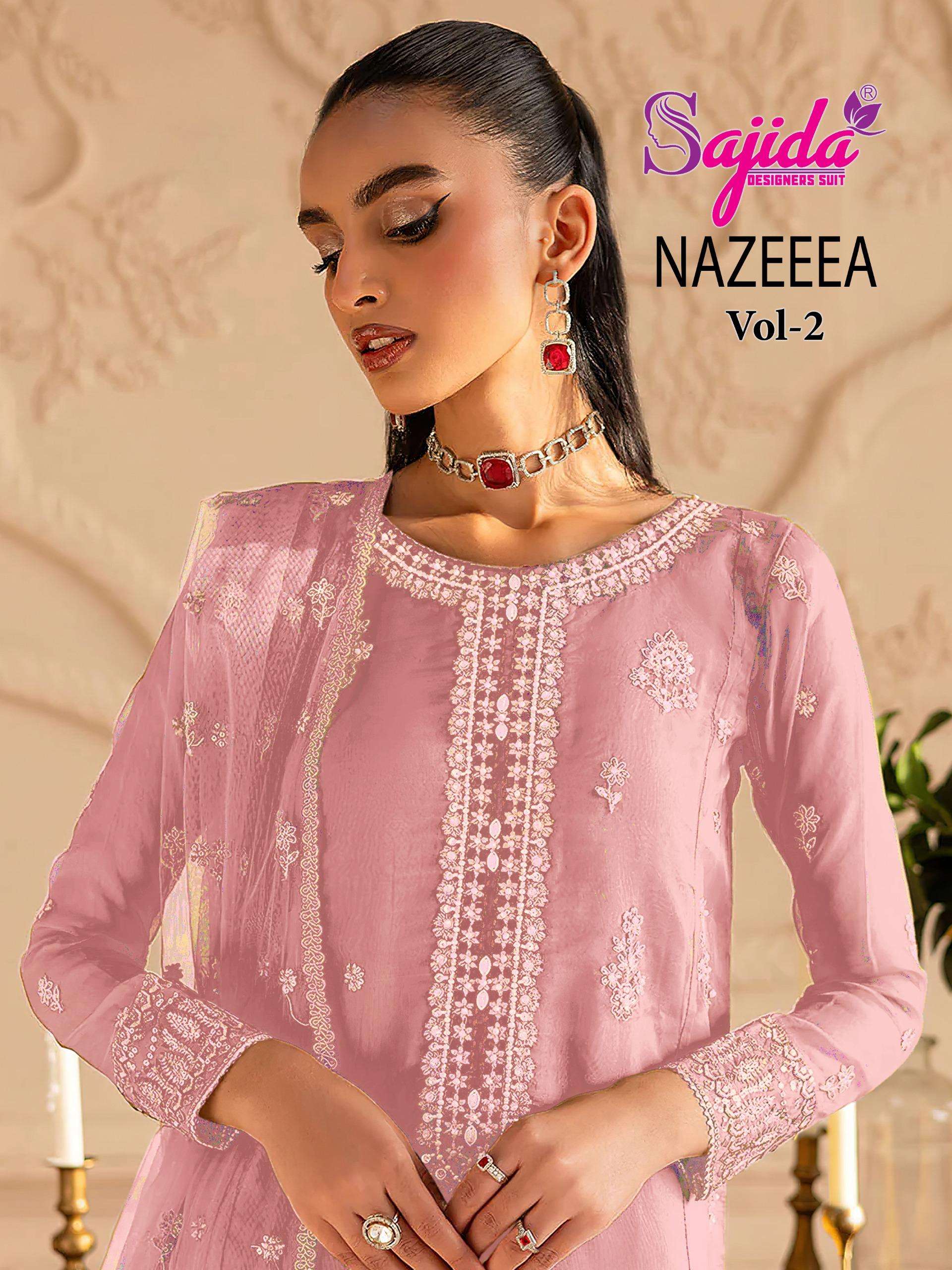 SAJIDA DESIGNER SUIT NAZEEEA VOL 2 1092 HEAVY EMBROIDERY PAKISTANI HIT ...