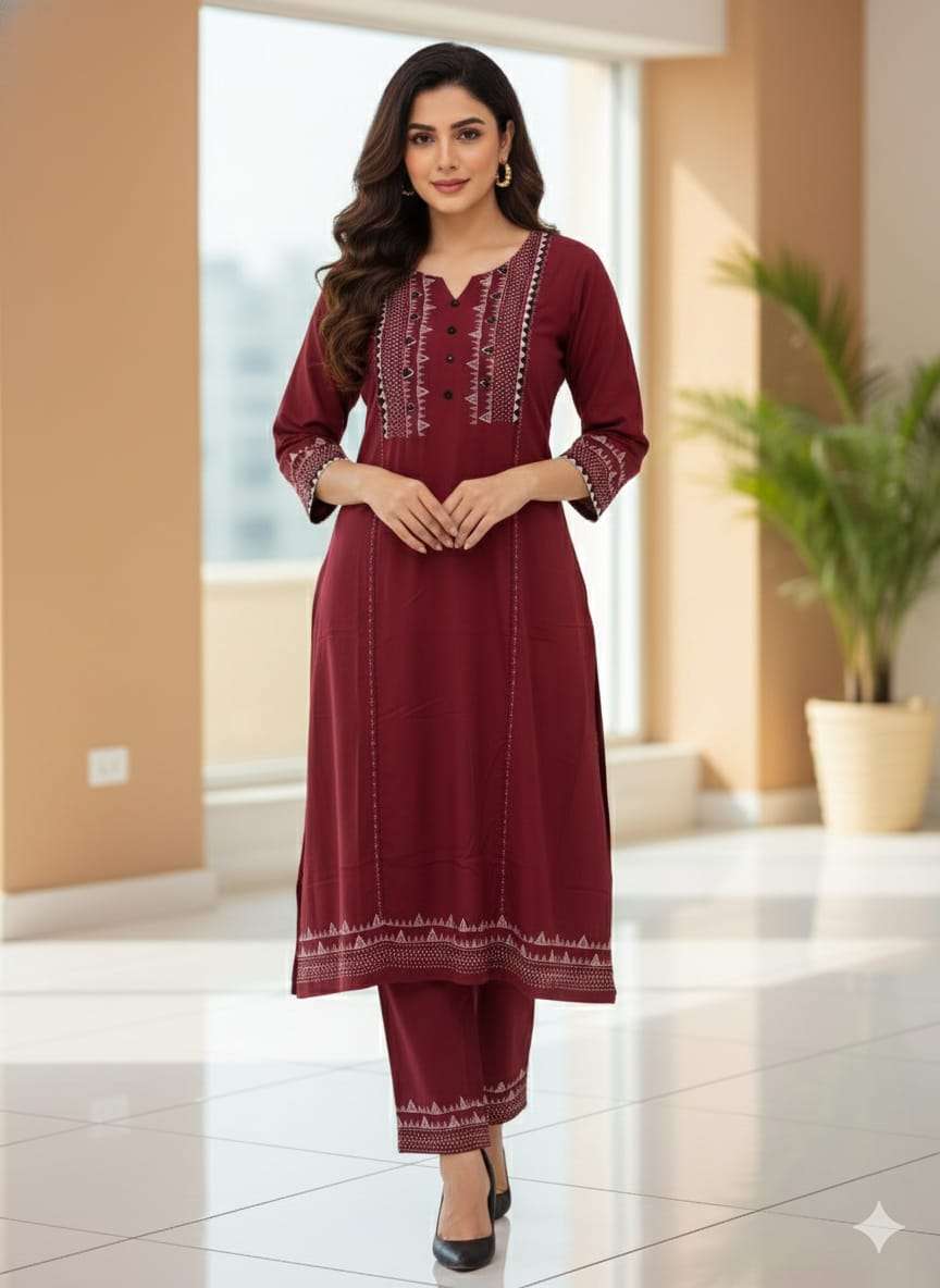 SOFT COTTTON TOP WITH WORK VIBRANT COLOR CORD SET SUPPLIER MARKET FF