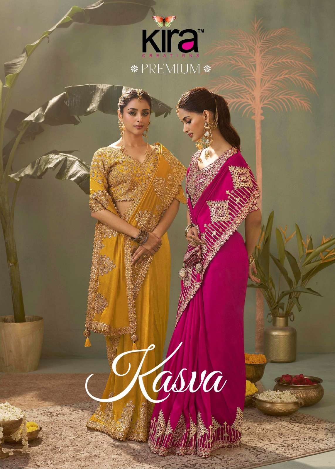 KIRA KASHVA BOUTIQUE BABER SILK WITH GOTRA PATTI EMBROIDERY WORK SAREE ...