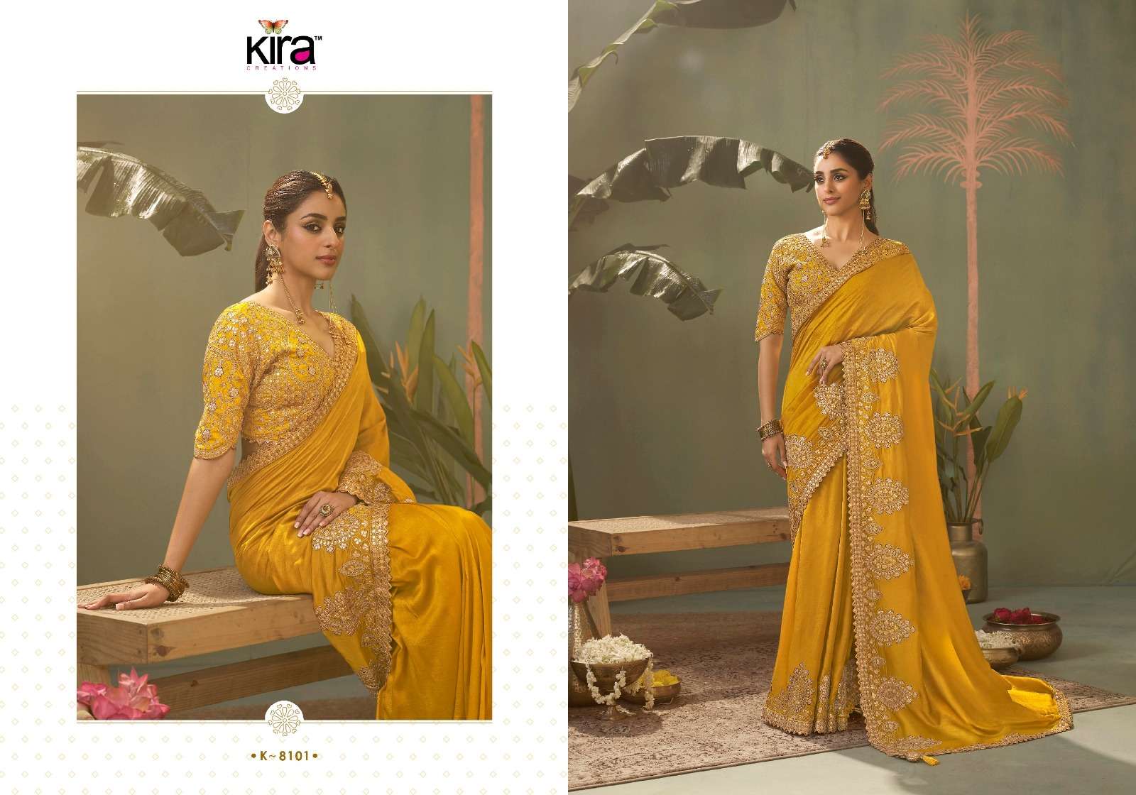 KIRA KASHVA BOUTIQUE BABER SILK WITH GOTRA PATTI EMBROIDERY WORK SAREE ...