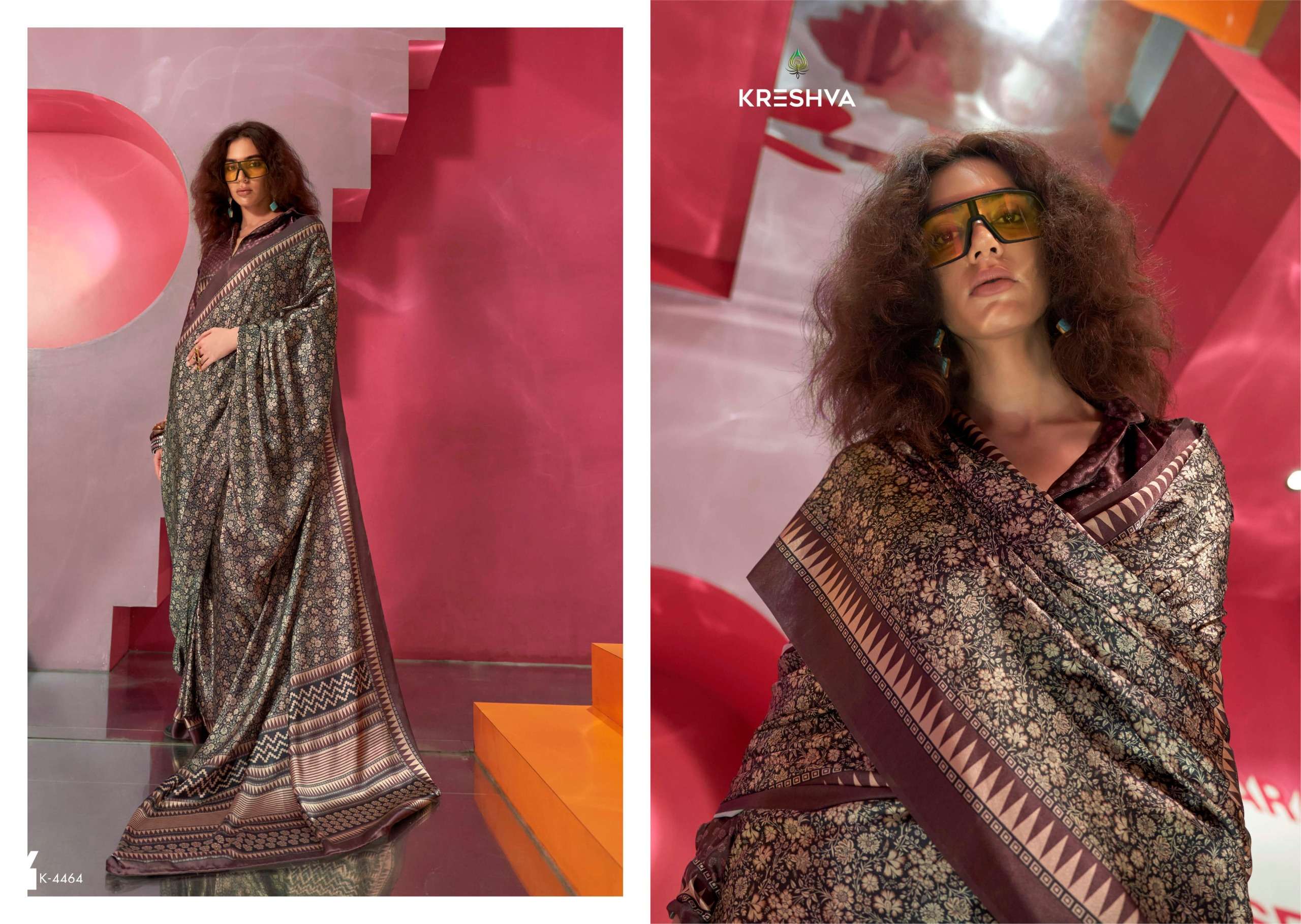 Kreshva Silkina Super Spanish Satin With Exclusive Kashmiri Prints With ...